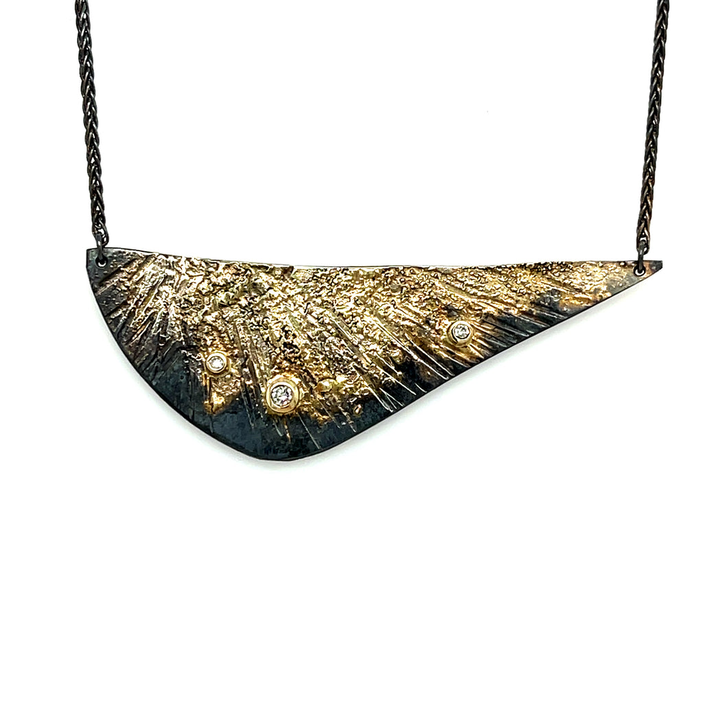 Golden angel wing with diamonds – Dana Reed Designs